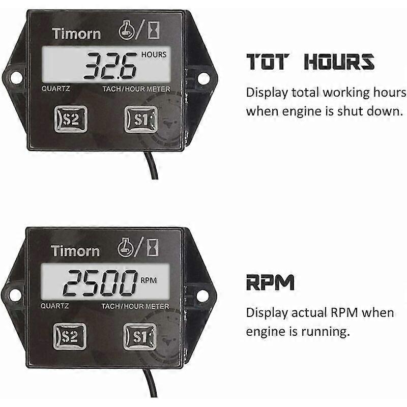Motorcycle Tachometer, Digital Tachometer, Inductive Hour Meter for 2 ...