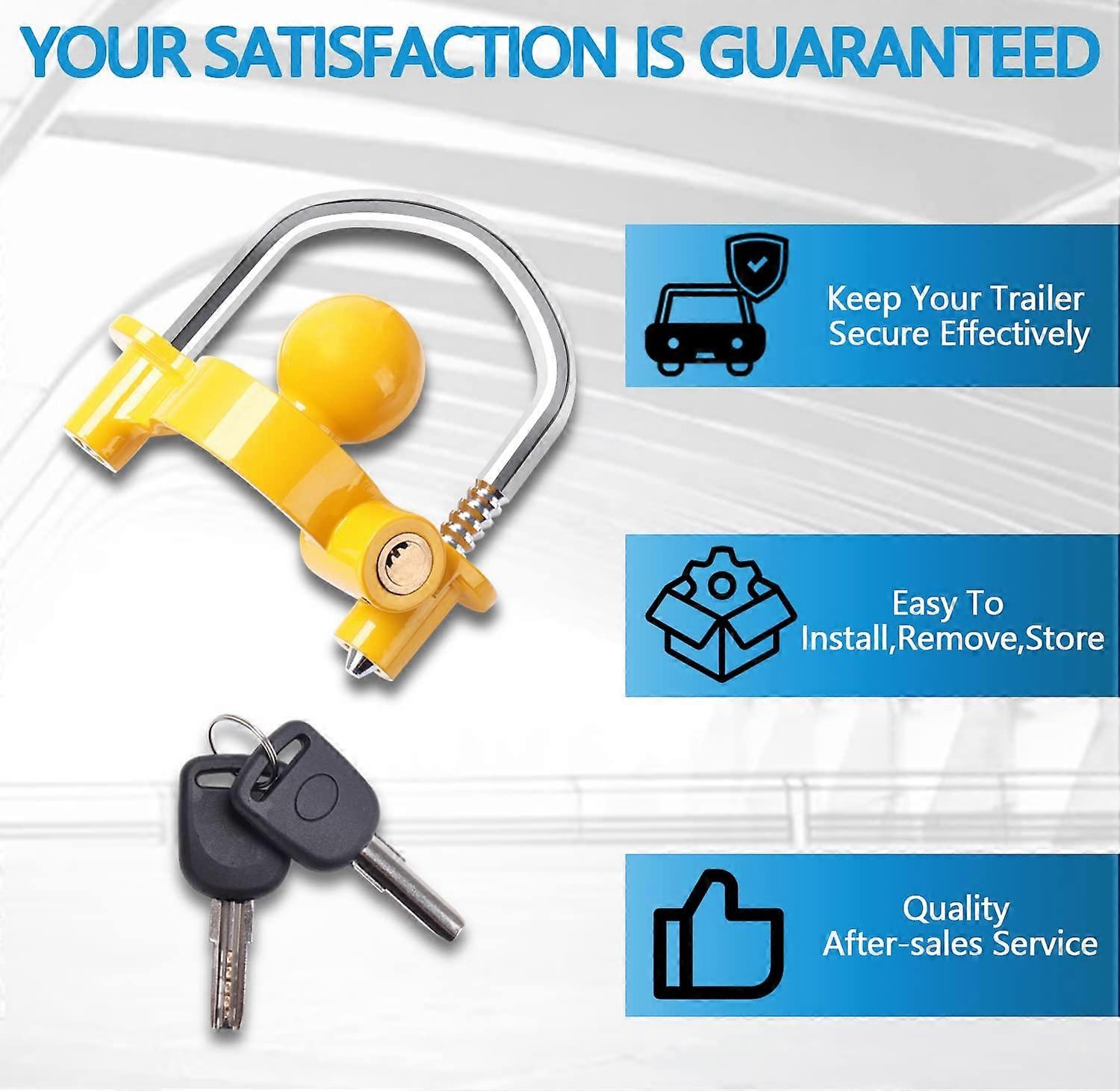 Trailer Ball Lock Hitch Coupler Adjustable Tow Lock Easy Installation ...