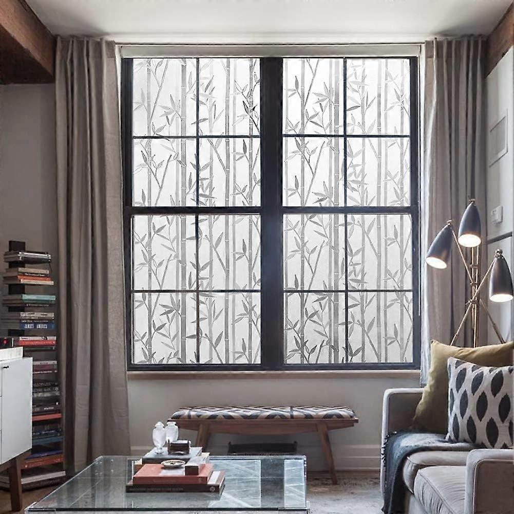 LEMON CLOUD Bamboo Window Film Stained Glass Film Frosted Privacy ...