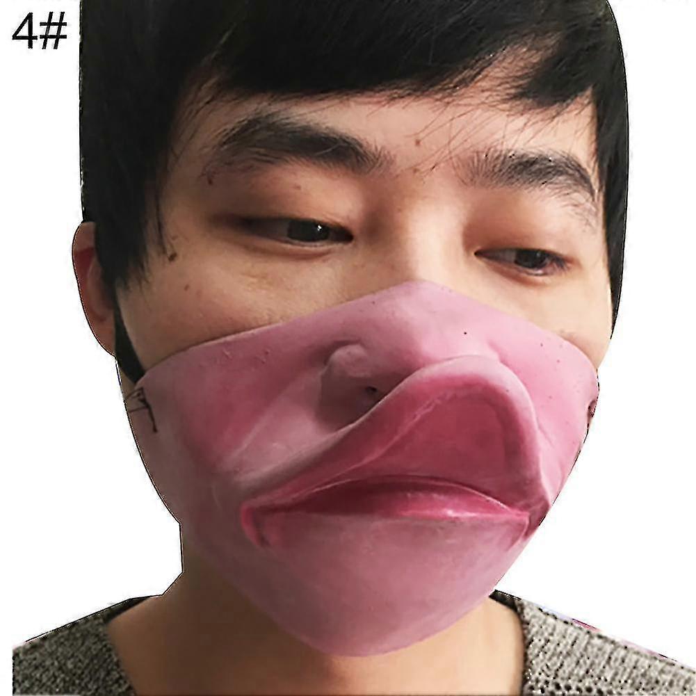Adult Party Halloween Creepy Scary Latex Half Face Mask Cosplay Costume ...