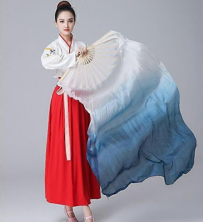 Gradient Satin Dance Fan 120/150/180cm Long Dance Fan Belly Dance ...
