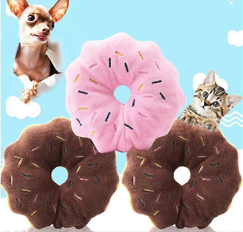 Donut Shaped Pet Toy Squeaky Squeaker Puppy Dog Pet Cat Kitten Sound ...