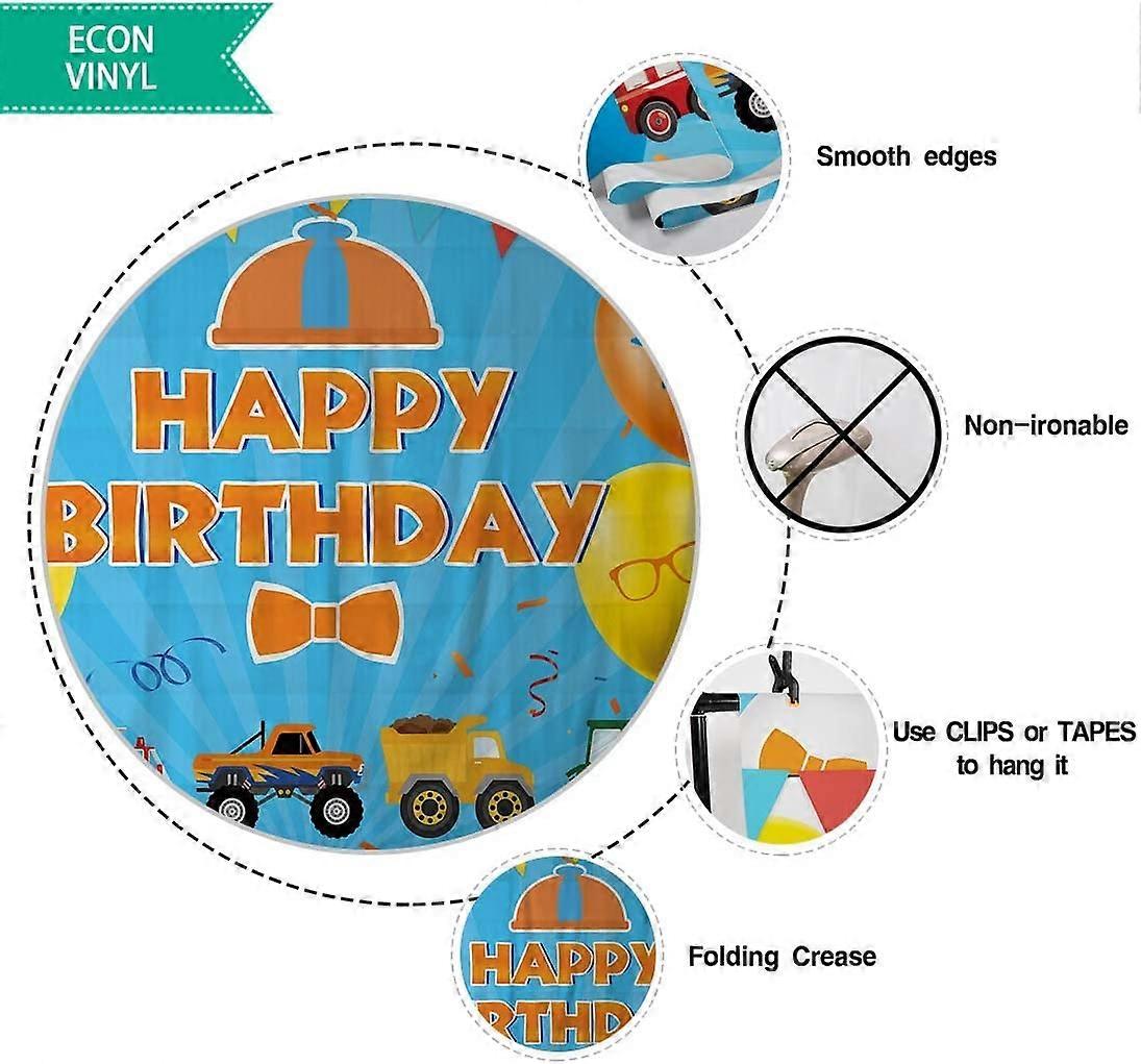 5x3ft Happy Birthday Themed Blue Party Backdrop for Kids Birthday ...