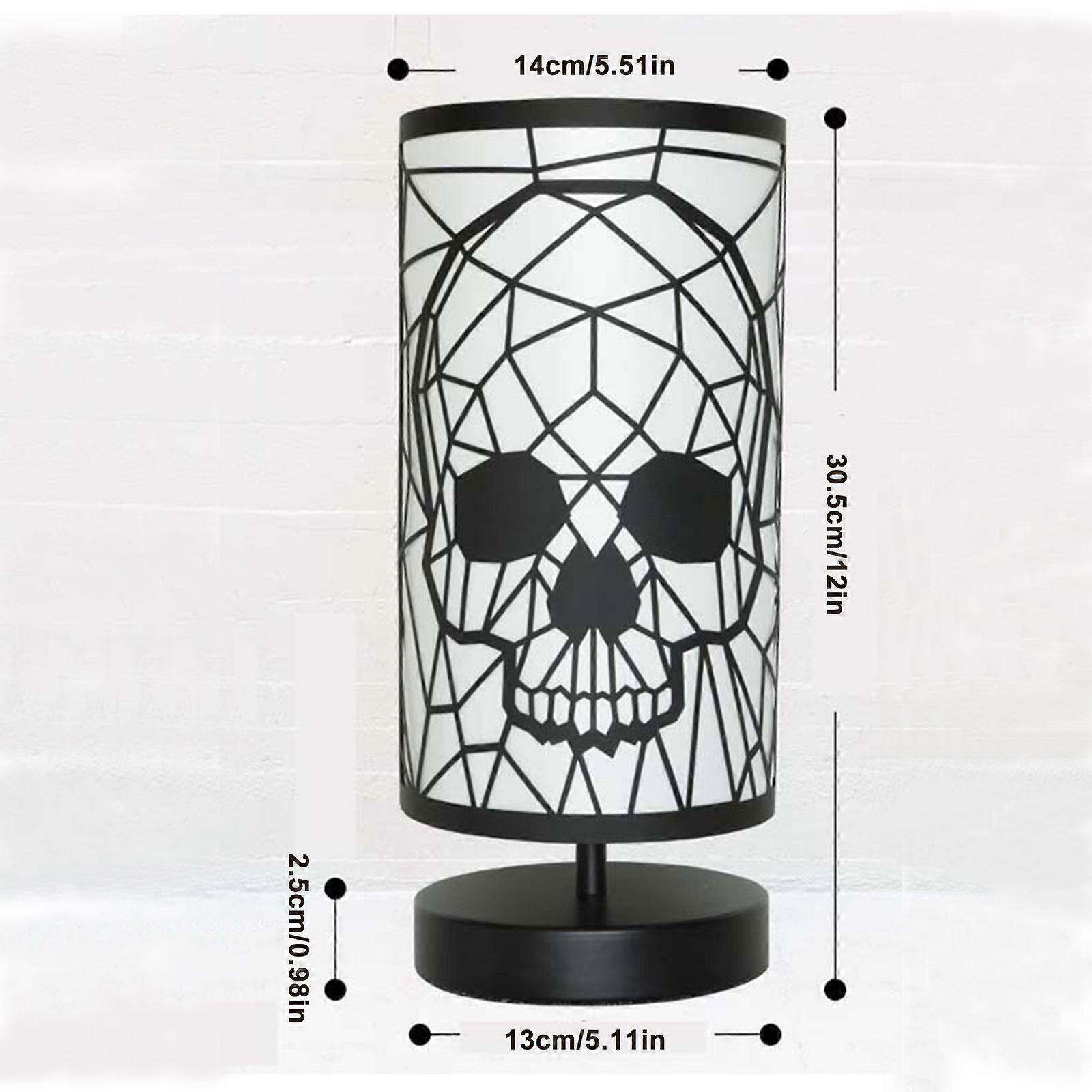 Skull Table Lamp with Plug-in Switch, Black Industrial Nightstand Lamp ...