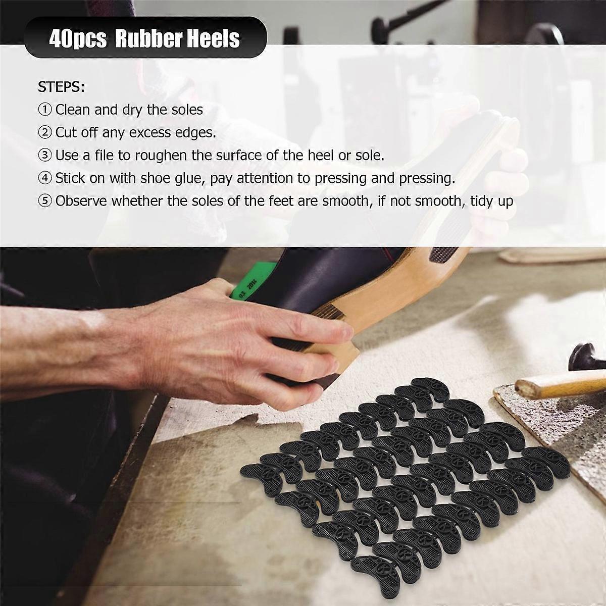 40PCS 20-Pair Rubber Heel Savers Toe Plates Taps DIY Shoe Repair Pads ...