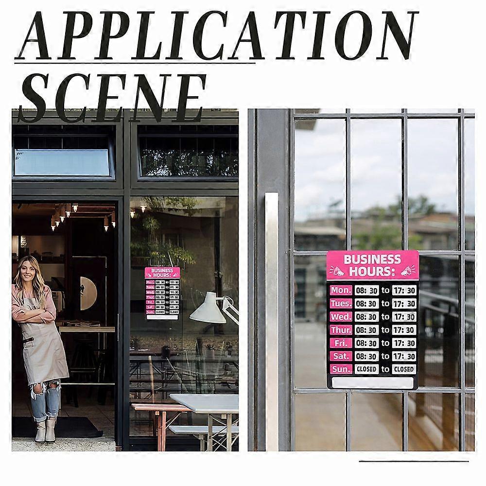 1Bag PVC Business Hours Sign Stickers Rewritable Closed Open Sign Hours ...