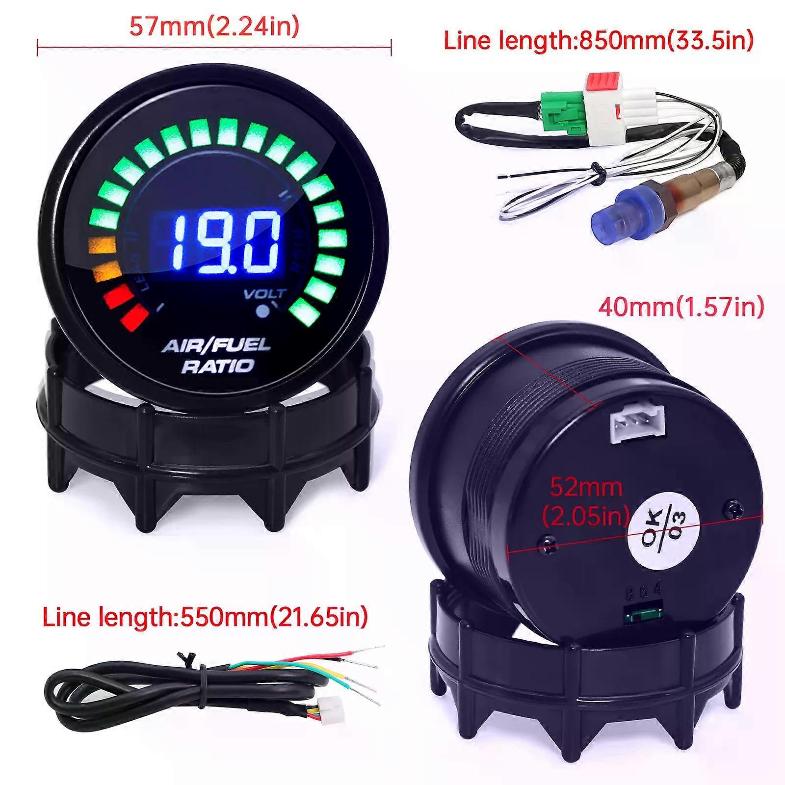 2 in 1 Racing Gauge 52mm Digital Car Gauge AFR with Narrowband O2 ...