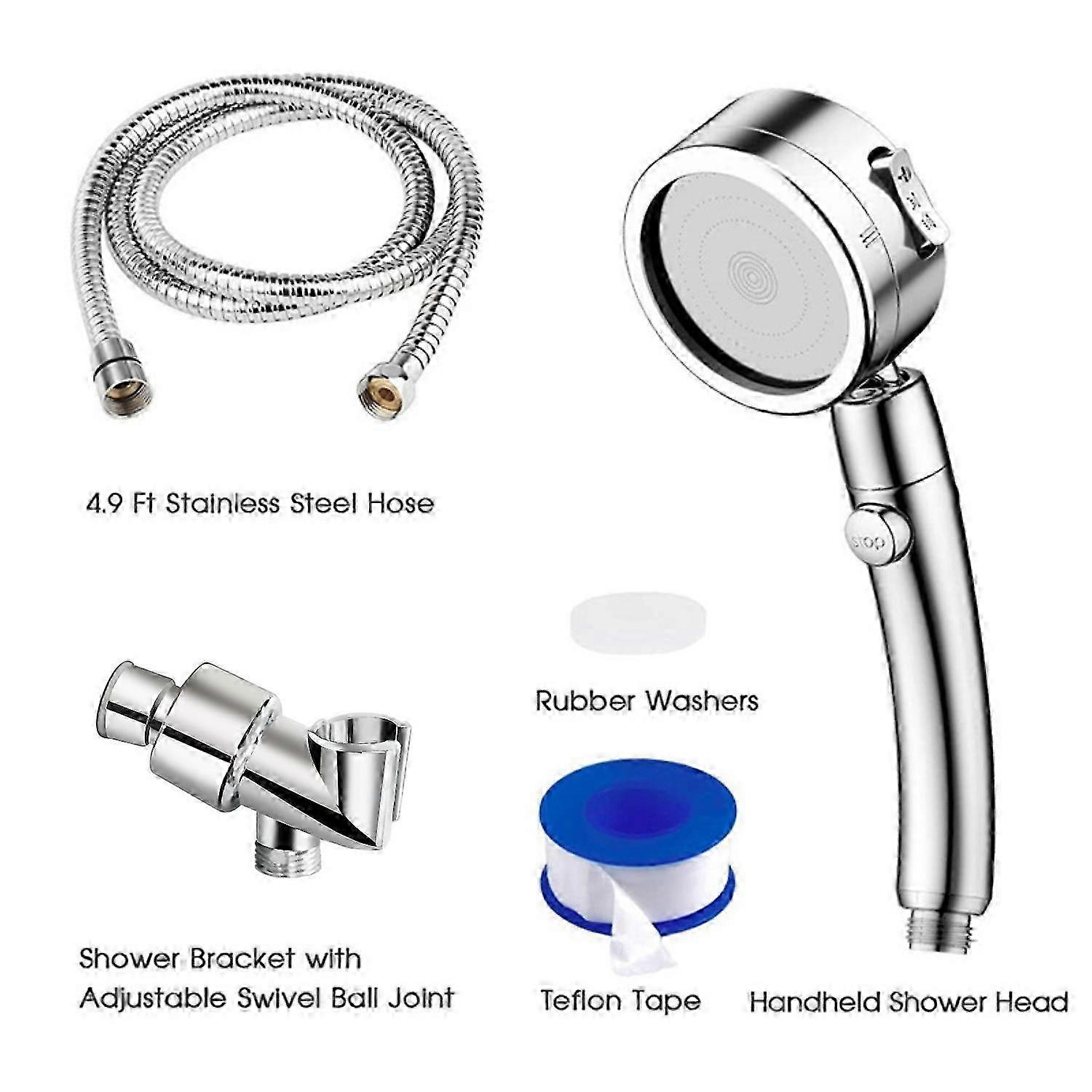 Handheld Shower Head with ON/OFF Pause Switch & 3 Spray Setting High ...