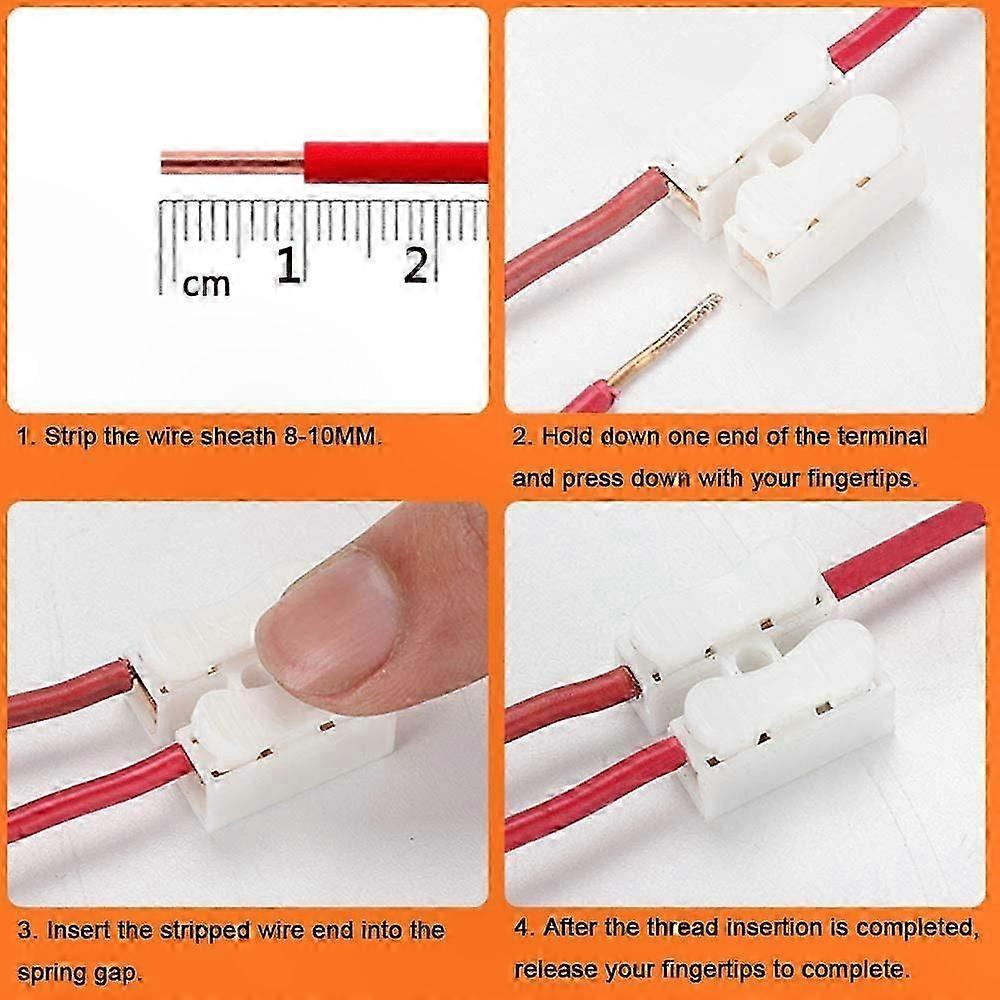 Self-Locking Wire Connectors, 62-Pack Press-Type Spring Terminals for ...