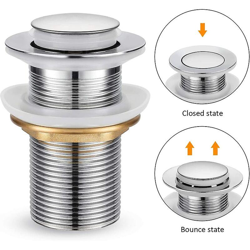 Sink Drain, Universal Pop-up Drain without Overflow Automatic Drain ...