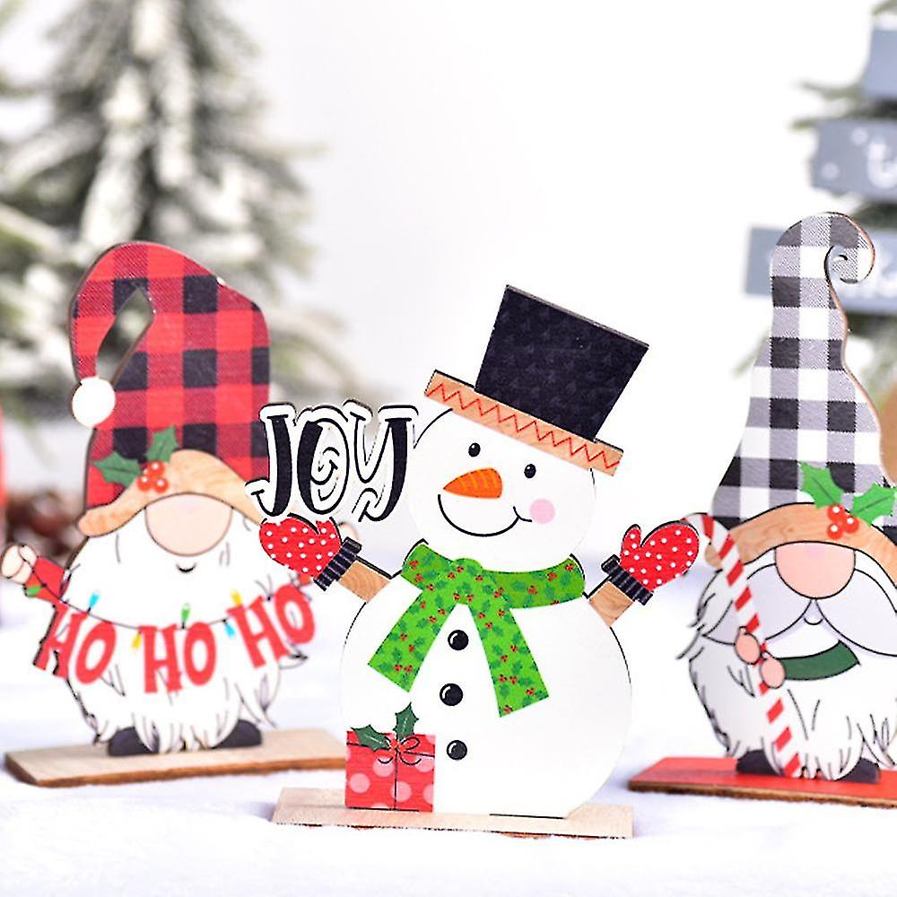 Christmas Wooden Table Sign Santa Claus Tabletop Sign Snowman Xmas ...