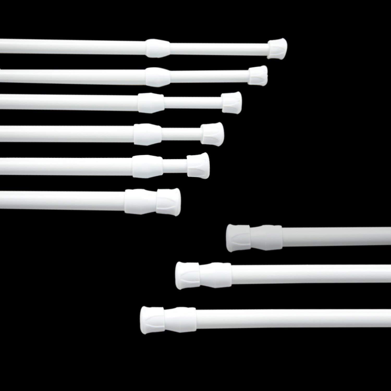 6 Pack Tension Rods, Adjustable Cupboard Rod Curtain Rods White | Fruugo UK