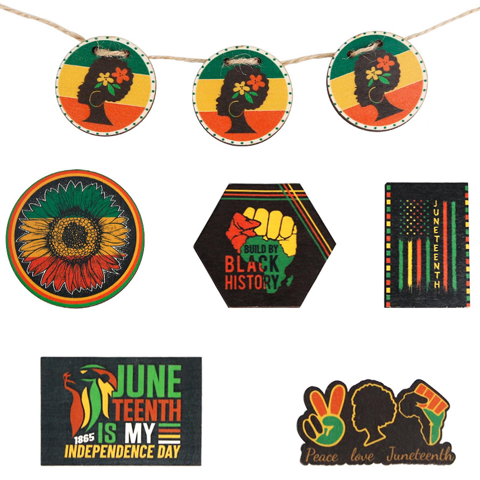 Juneteenth Tiered Tray Decor Set Happy Juneteenth Wooden Crafts Hanging ...