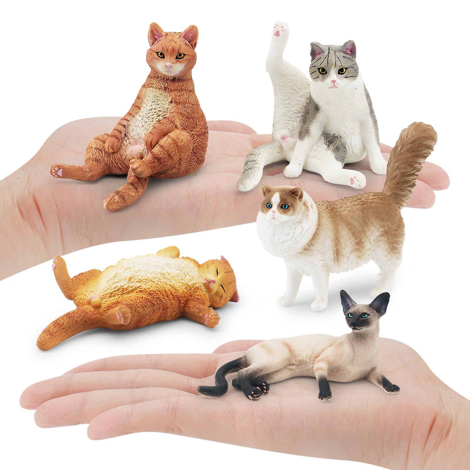Simulation Cat Figurine PVC Solid Kitten Model Miniature Animal Figure ...