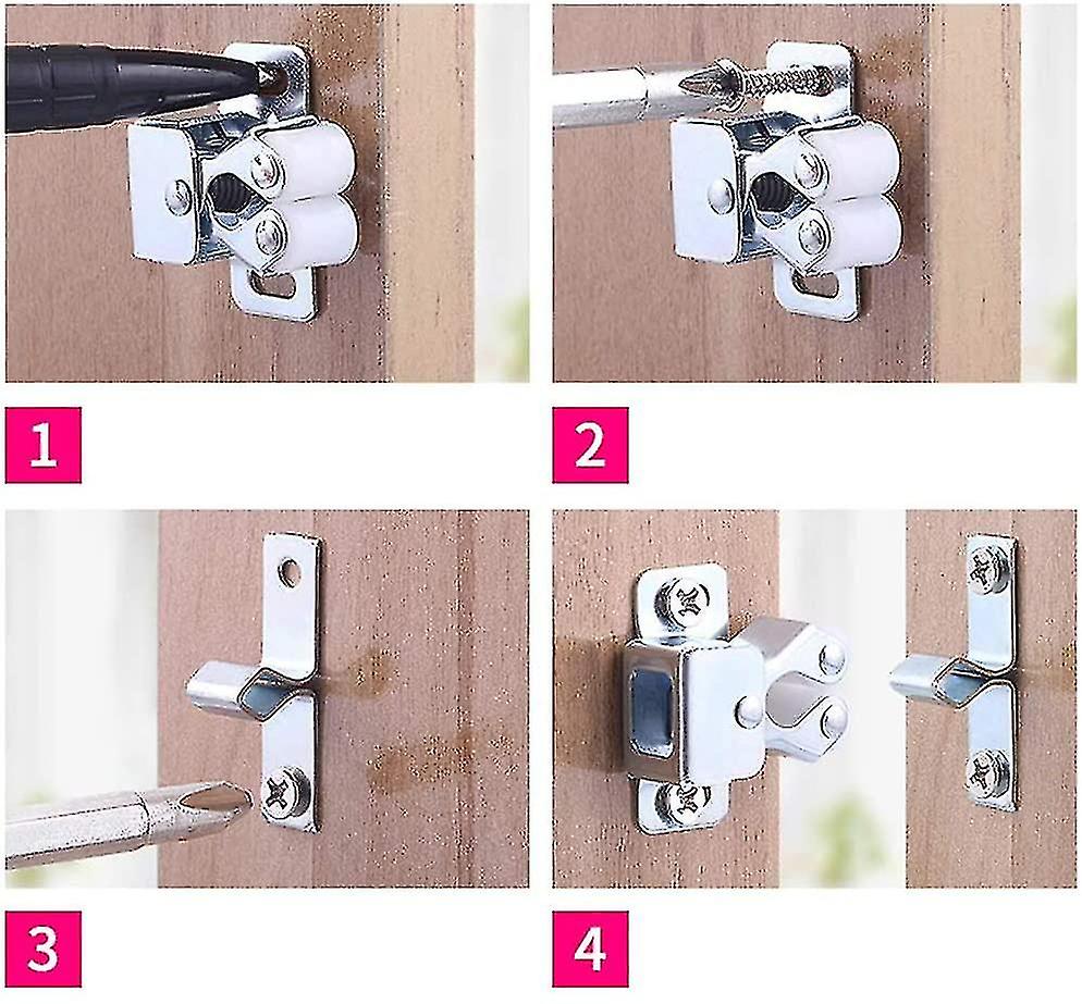 Cabinet Door Latches With Screws Double Roller Double Latch Stainless ...