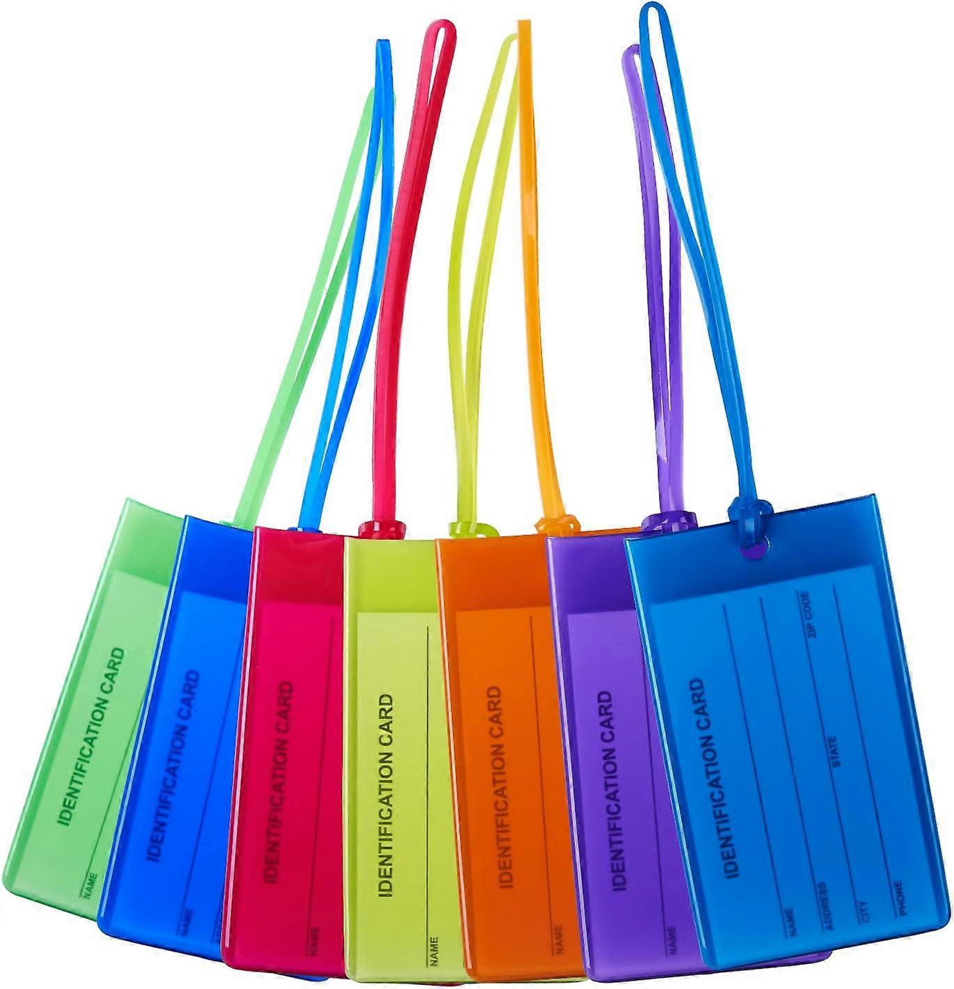 Luggage Tags 8 PackAuervo Flexible Silicone Travel Tags, ID Labels ...