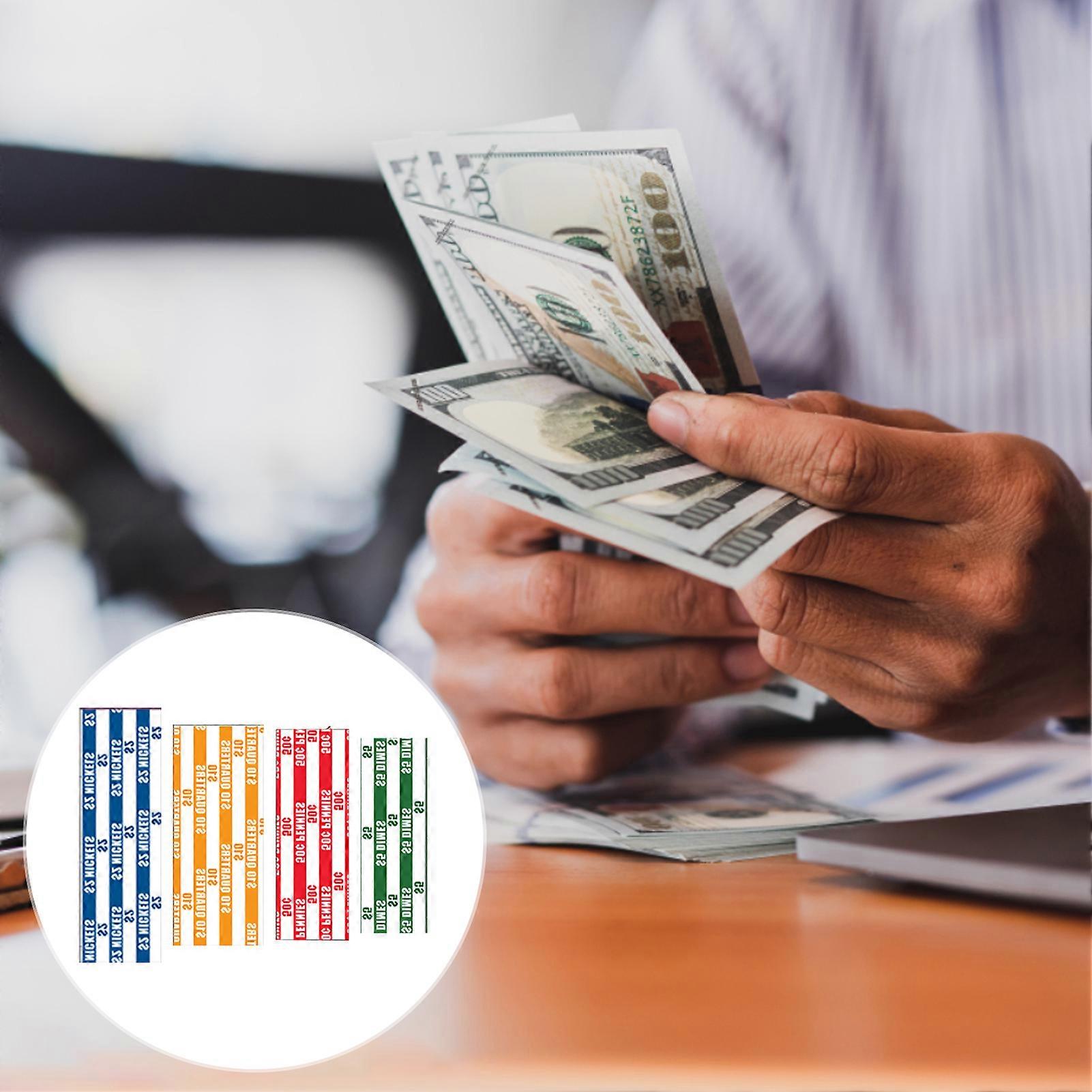 100Pcs Coin Wrapper Assorted Flat Coin Rolls Wrappers Kraft Paper 4 ...