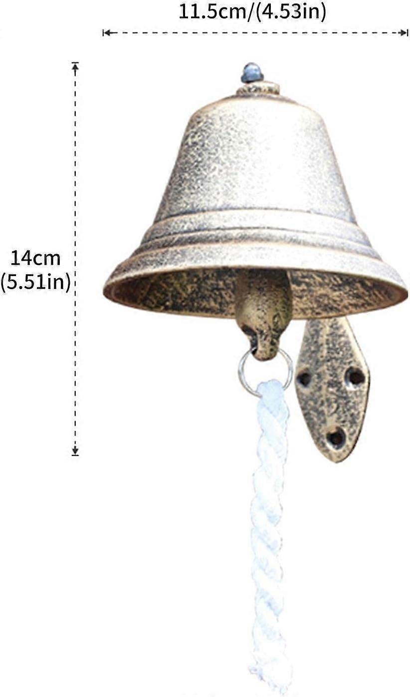 Vintage Cast Iron Wall Bell - Sturdy Wall Mounted Doorbell Holder, Hand ...