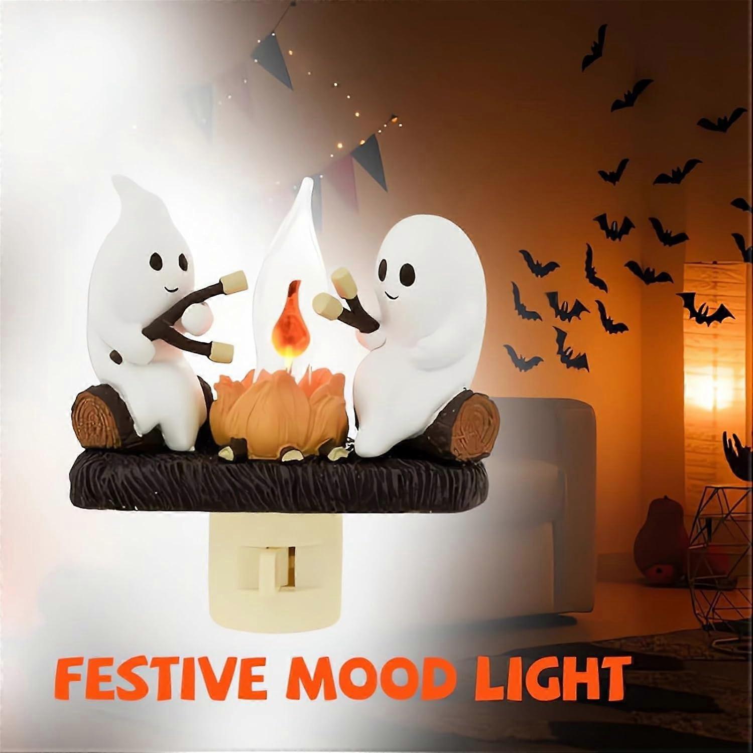 2024 Ghost Campfire Flickering Nightlight Spooky Ghost Fake Camp Fire ...