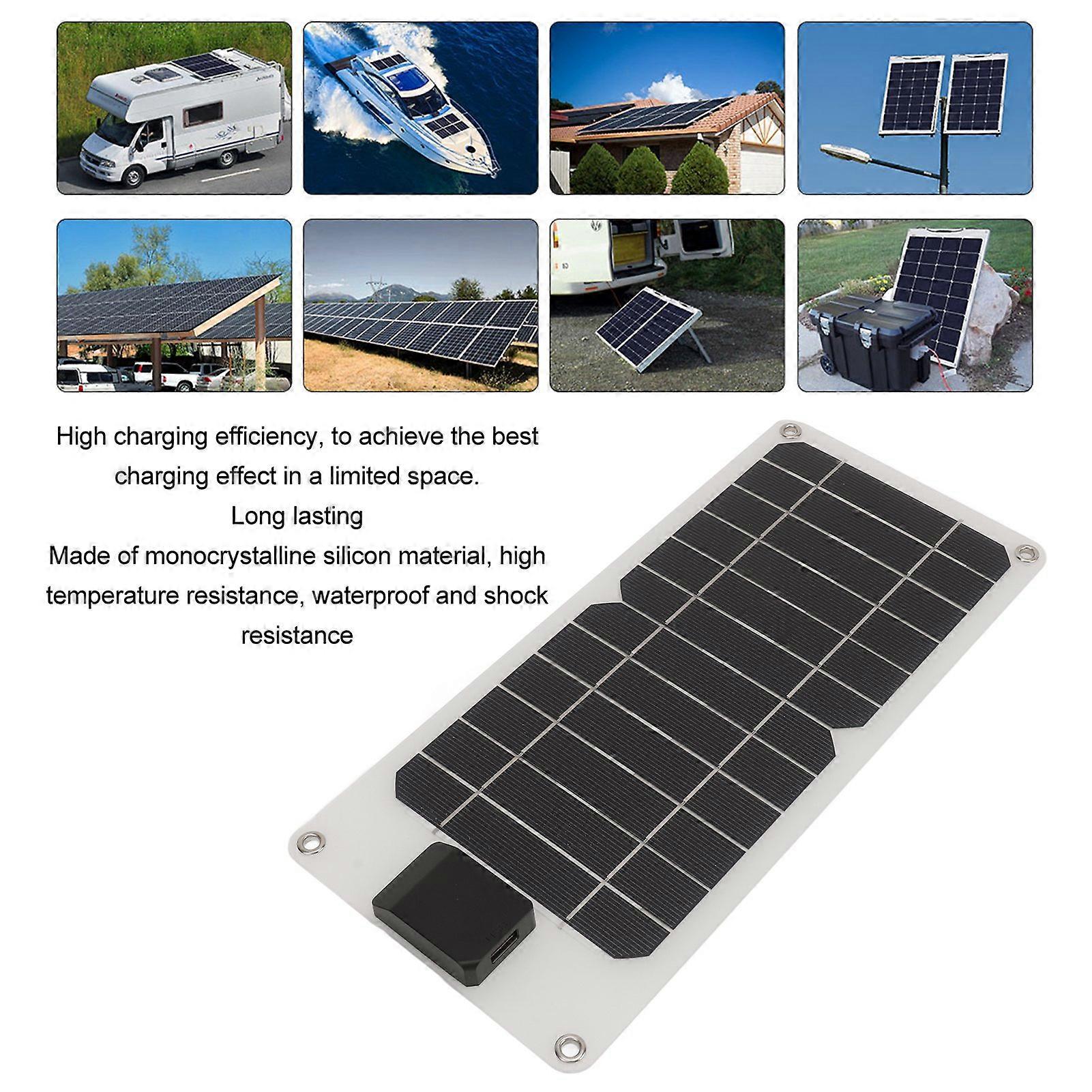 Solar Panel Kit 8W 5V USB Output Waterproof Shock Resistant ...