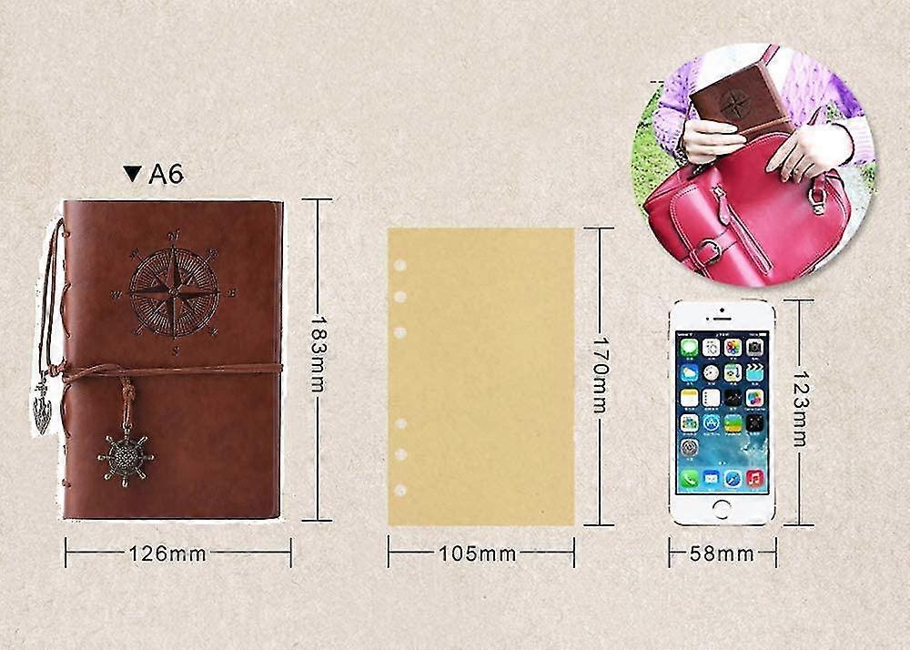 Notebook Leather Journal, Refillable Refillable Spiral Notebook Classic ...