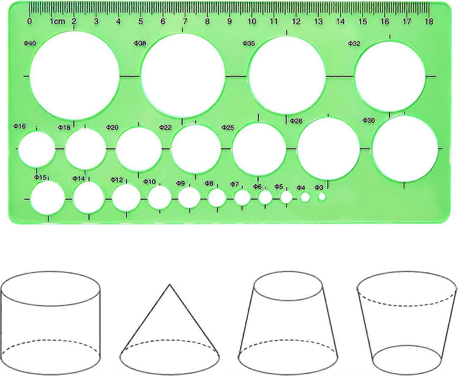 Circle Templates 3pcs Plastic Round and Oval Templates Measurement ...