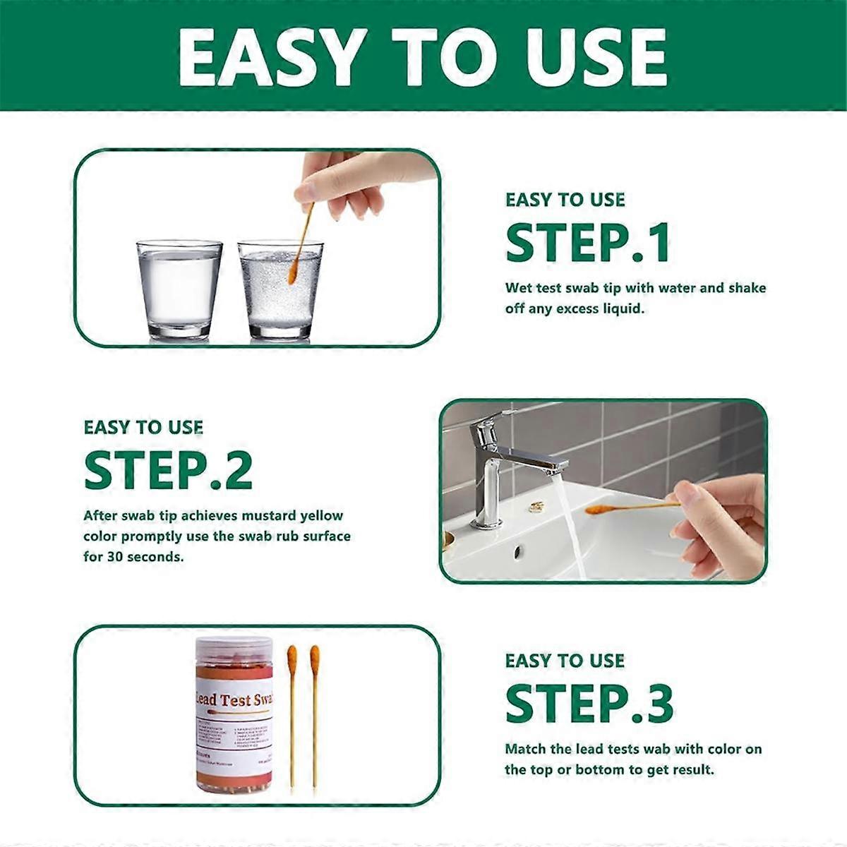 60PCS Lead Test Swabs, Instant Lead Test Kit for All Painted Surfaces ...