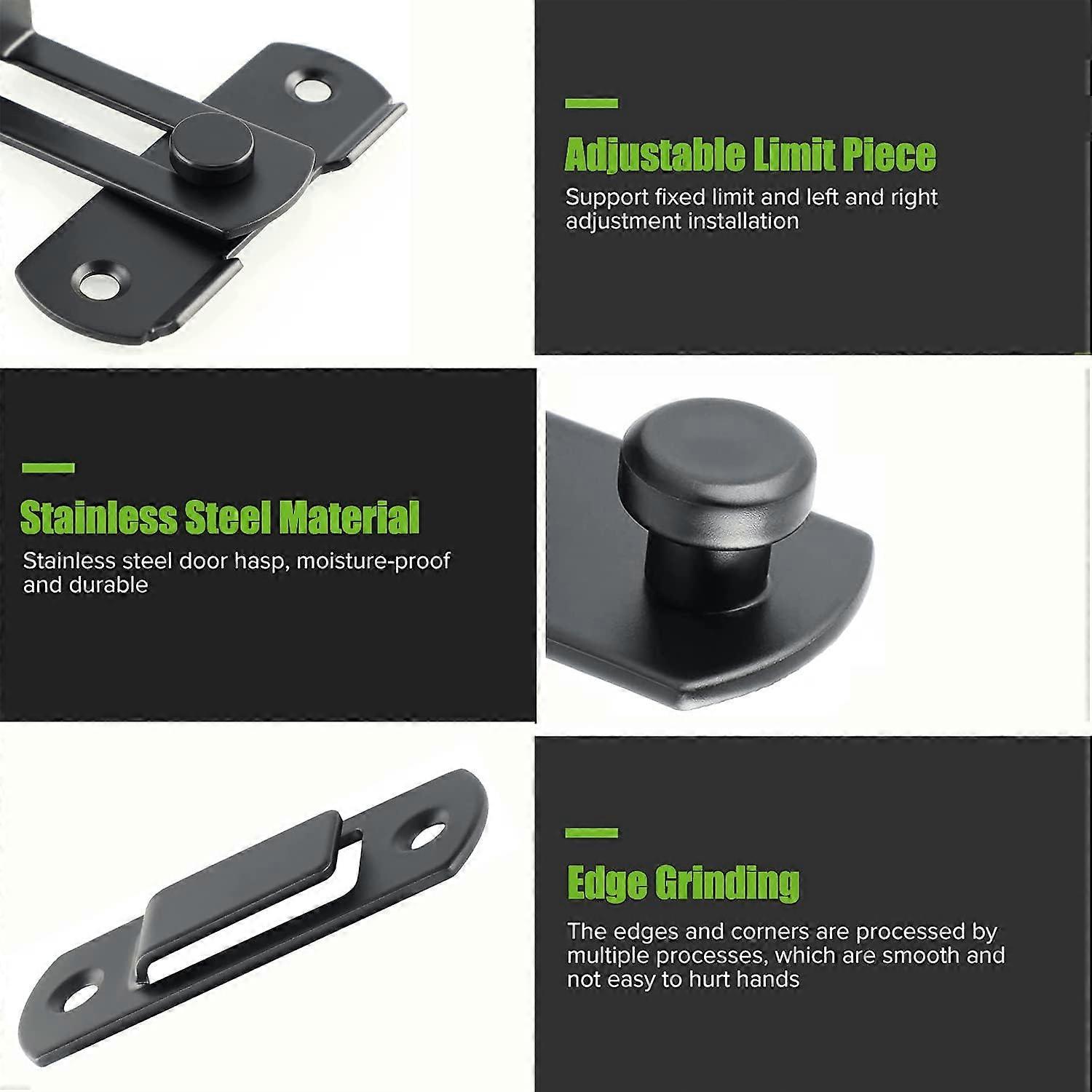 Stainless Steel 90 Degree Right Angle Sliding Barn Door Latch, Sliding ...