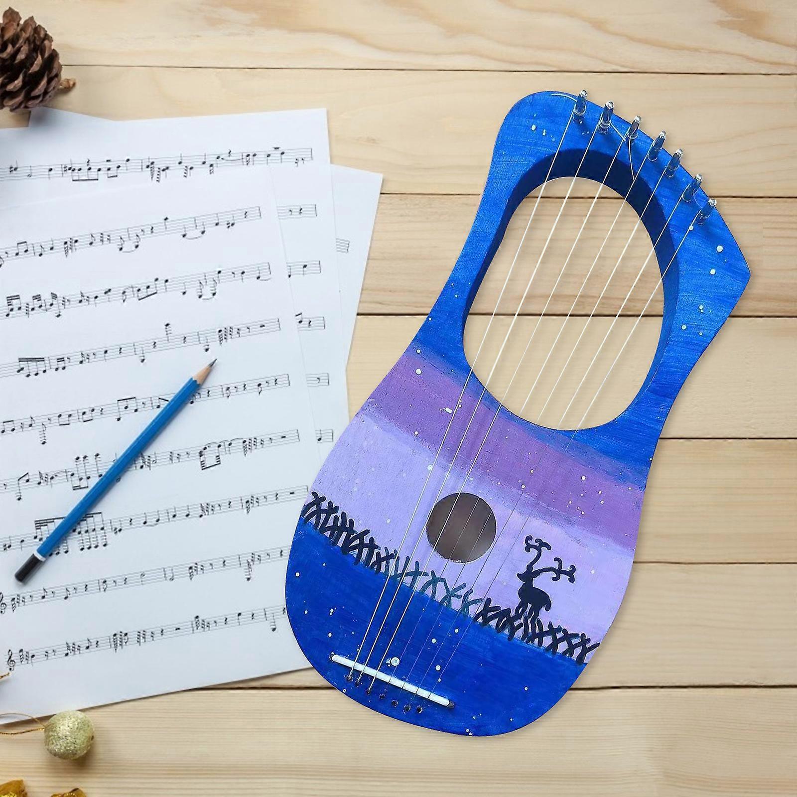 1 Set Handmade Lyre Harp DIY Kit Funny Children Fun Art 7 String ...