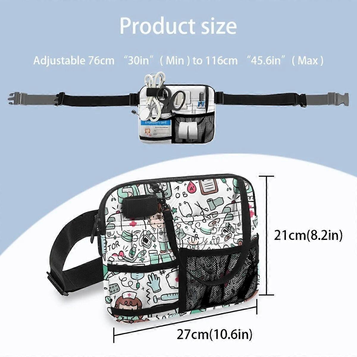 Nursing Multi Compartment Utility Hip Bag Case Medical Doctor ...