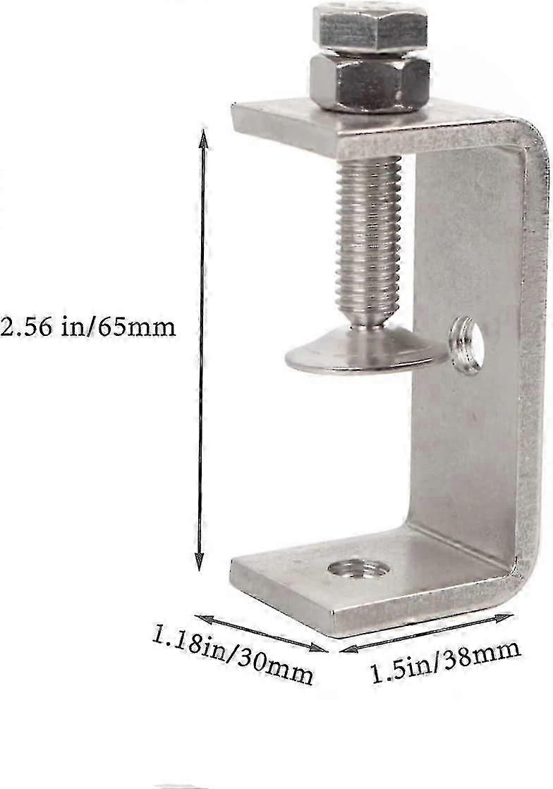 2 Pack 65mm Wide 304 Stainless Steel Heavy Duty C Clamp Jaw Opening ...