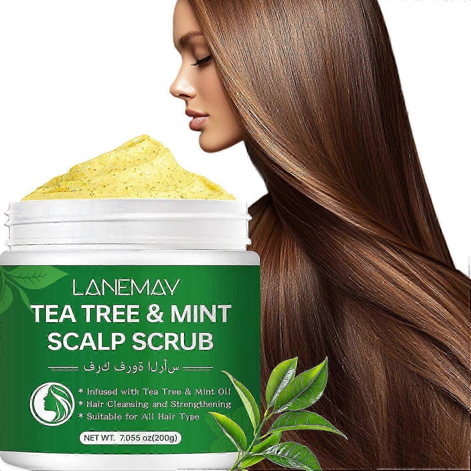 Tea Tree & Mint Scalp Scrub, Tea Tree Scalp Exfoliator Scrub Shampoo ...