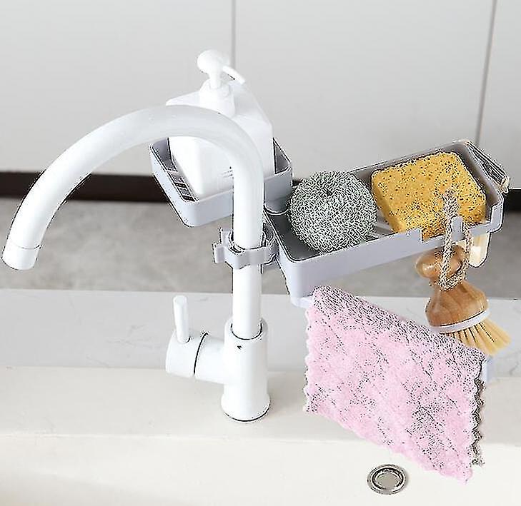 Qd-3 In 1 Rotatable Faucet Rack Rag Shelf Rack Sink Spon H Drain Rack ...