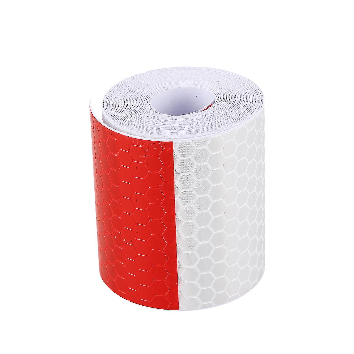 2 Inch X 10ft 3 Meters Night Reflective Safety Warning White Red Tape ...