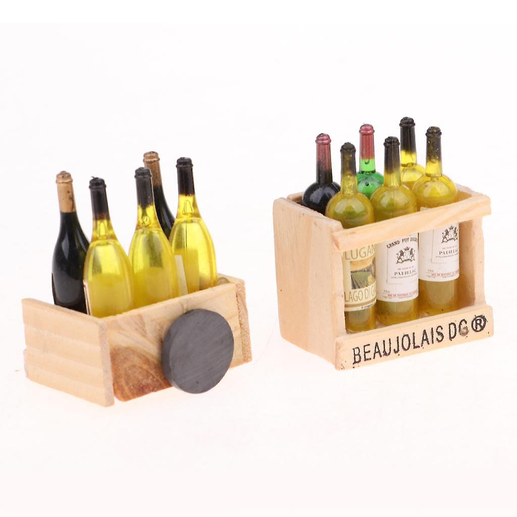 Miniature Wine Juice Bottles Cup Wood Rack 1:12 Dollhouse | Fruugo UK