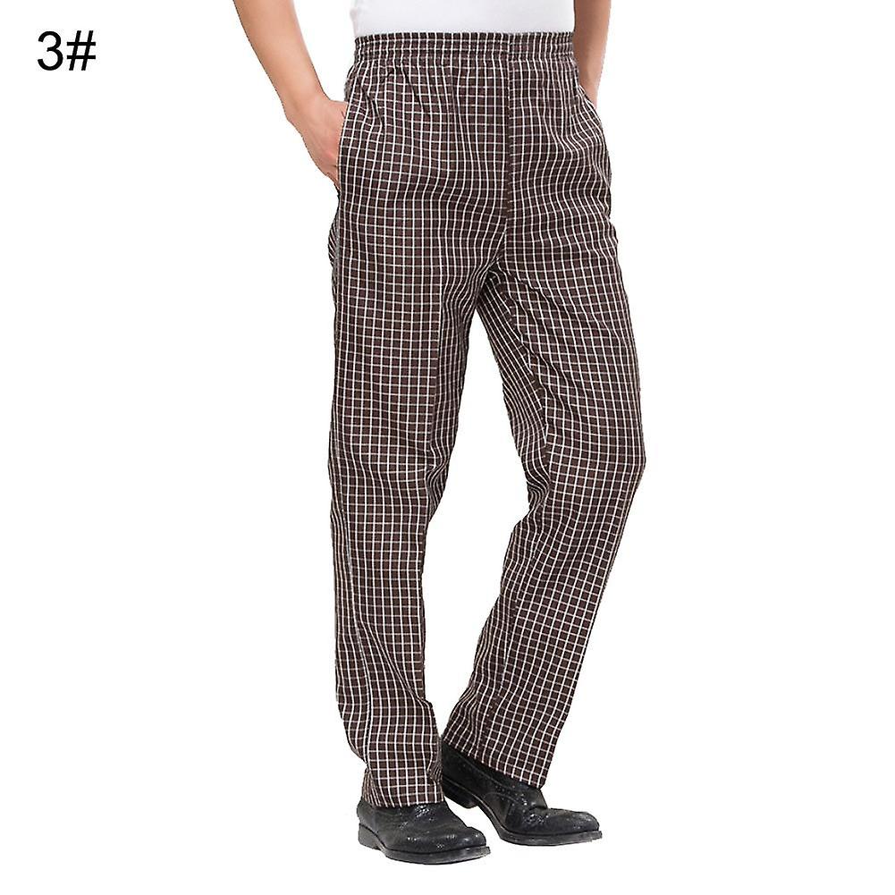ZHOUBA Men Stripe Plaid Chili Printed Hotel Restaurant Kitchen Chef ...