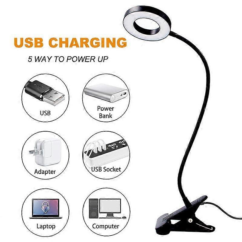 1pc Clamp Desk Lamp 48 LEDs Flexible USB Reading Lamp | Fruugo UK