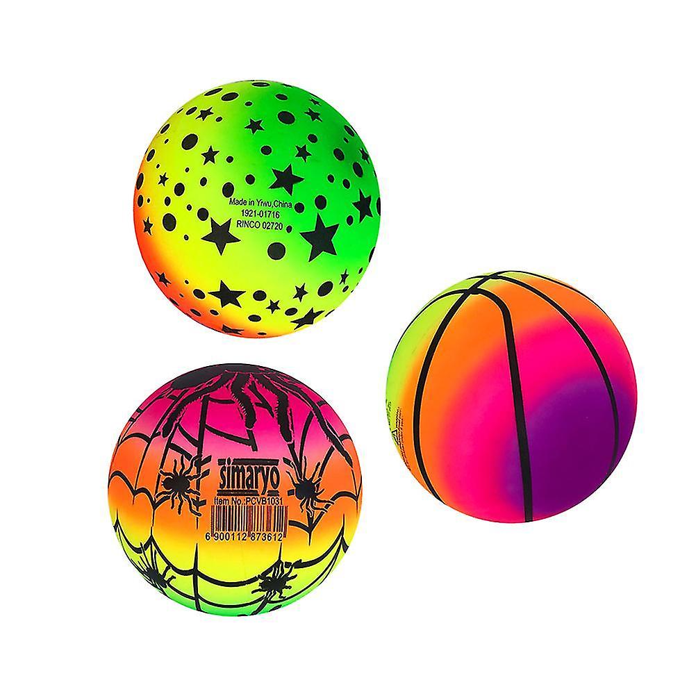 3 Pcs 16 Cm Rainbow Balls Élastique Écologique Pvc Beach Play Ball ...