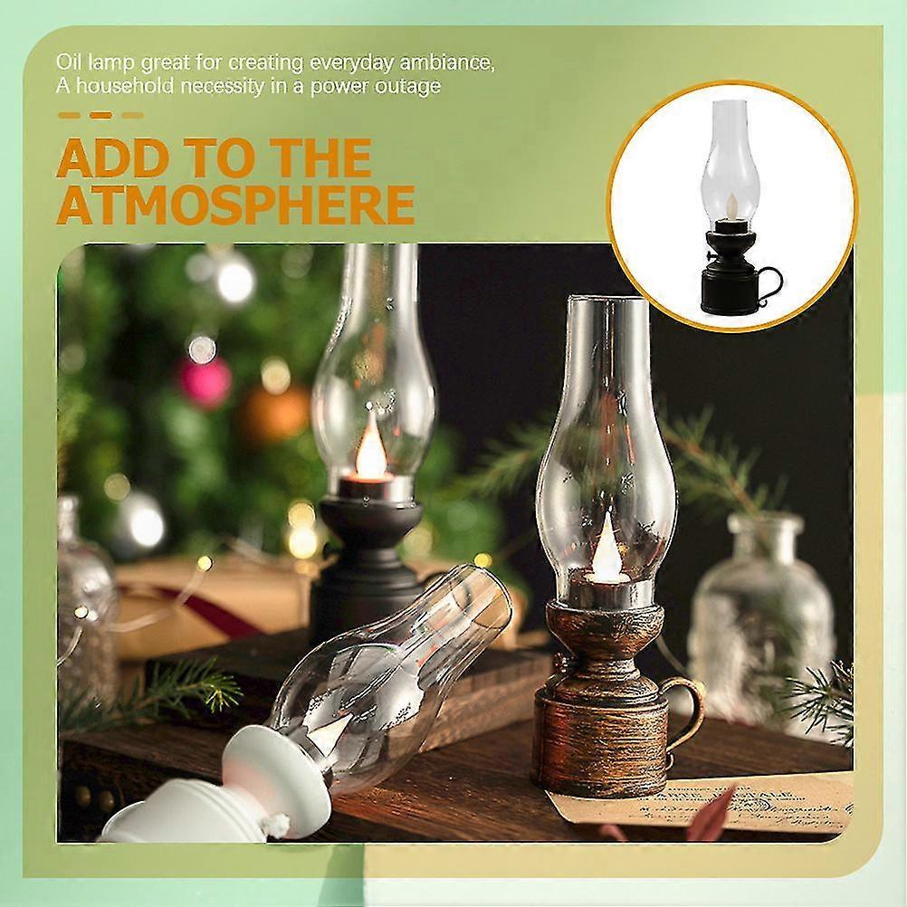 Vintage Home Decor Flameless Oil Lamp Battery Operated Oil Lantern ...