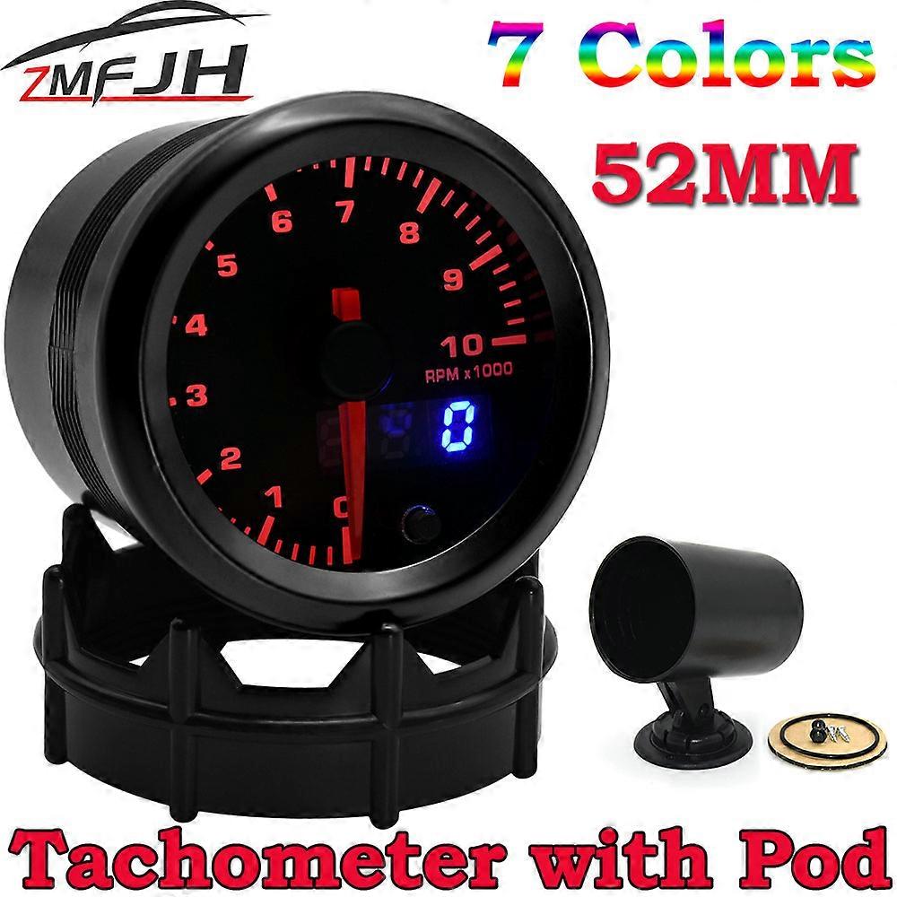 AD 7 Color LED Tacometro RPM Meter 2'' 52mm Car Tachometer Gauge 0 ...