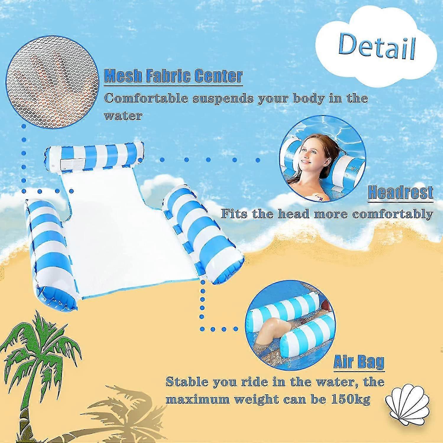 Floating Hammock Pool Inflatable Hammock Multi Purpose 4-in-1 Floating ...