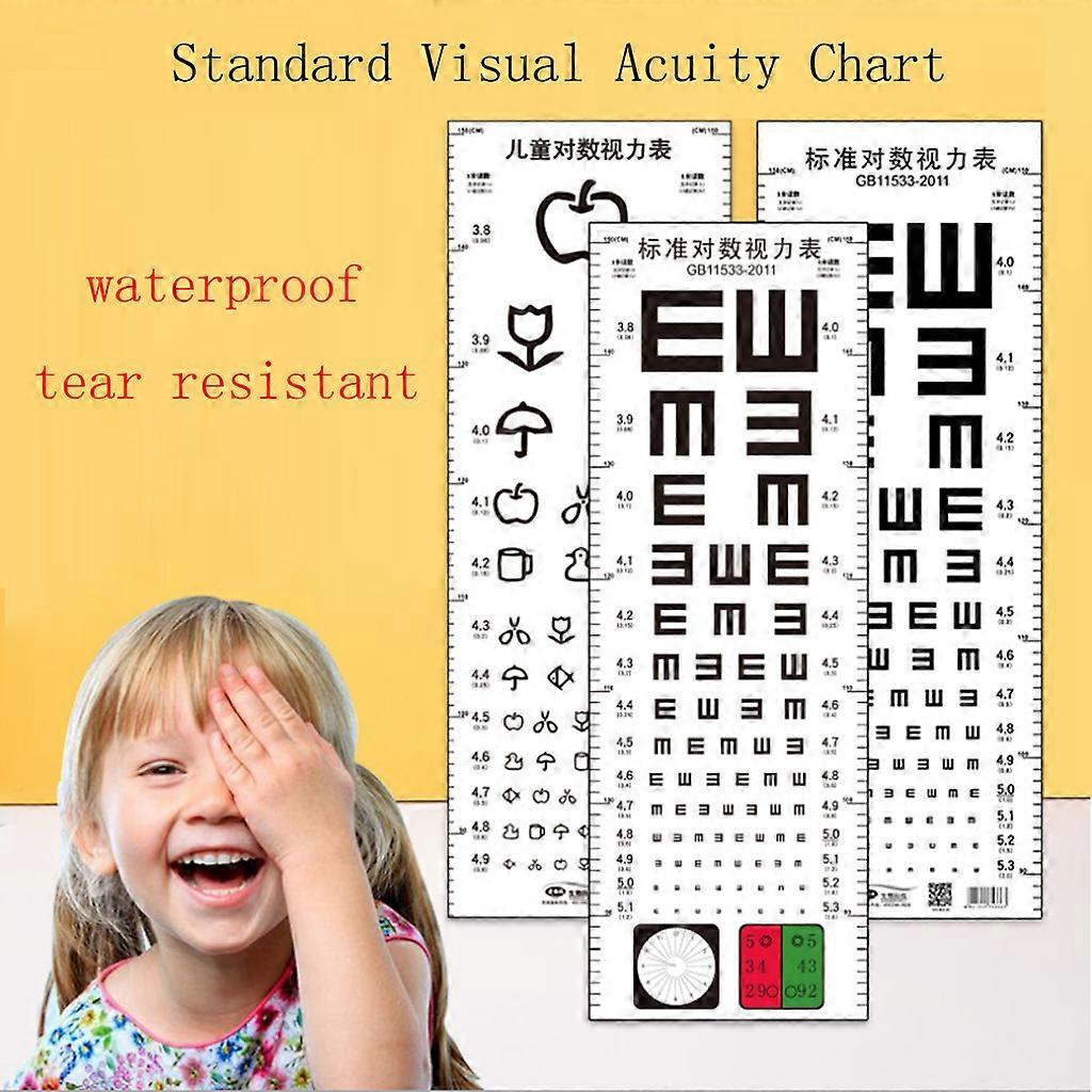Waterproof Snellen Eye Chart Standard Visual Acuity Chart with Height ...