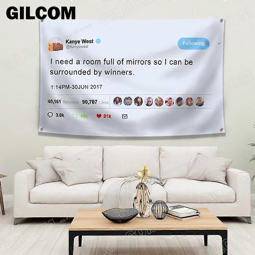 Kanye Flag American Hip Hop Rapper Singer Funny Tweet Poster Tapestry ...
