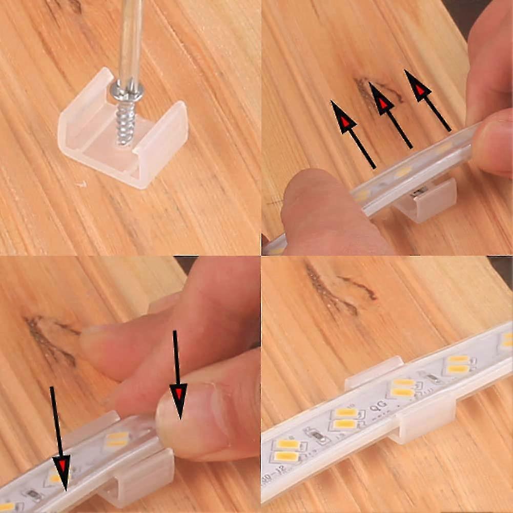 120pcs Led Strip Light Clips Neon Mounting Clips 10/13/16mm Size Make ...