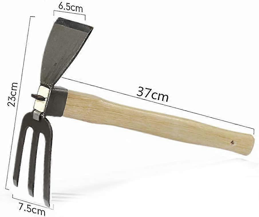 Hoe And Rake Two In One With Wooden Handle | Fruugo UK