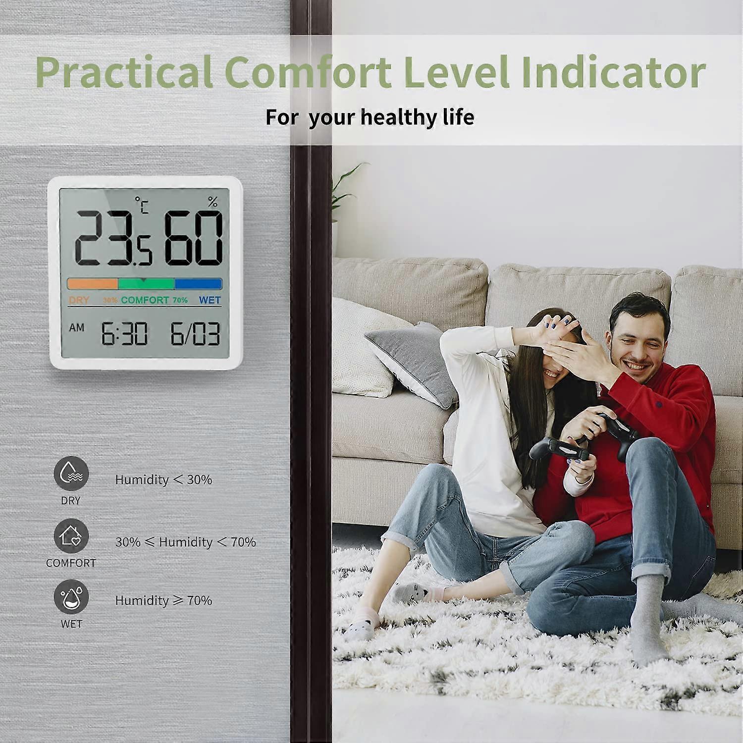 Hygrometer Indoor Thermometer, Desktop Digital Thermometer with ...