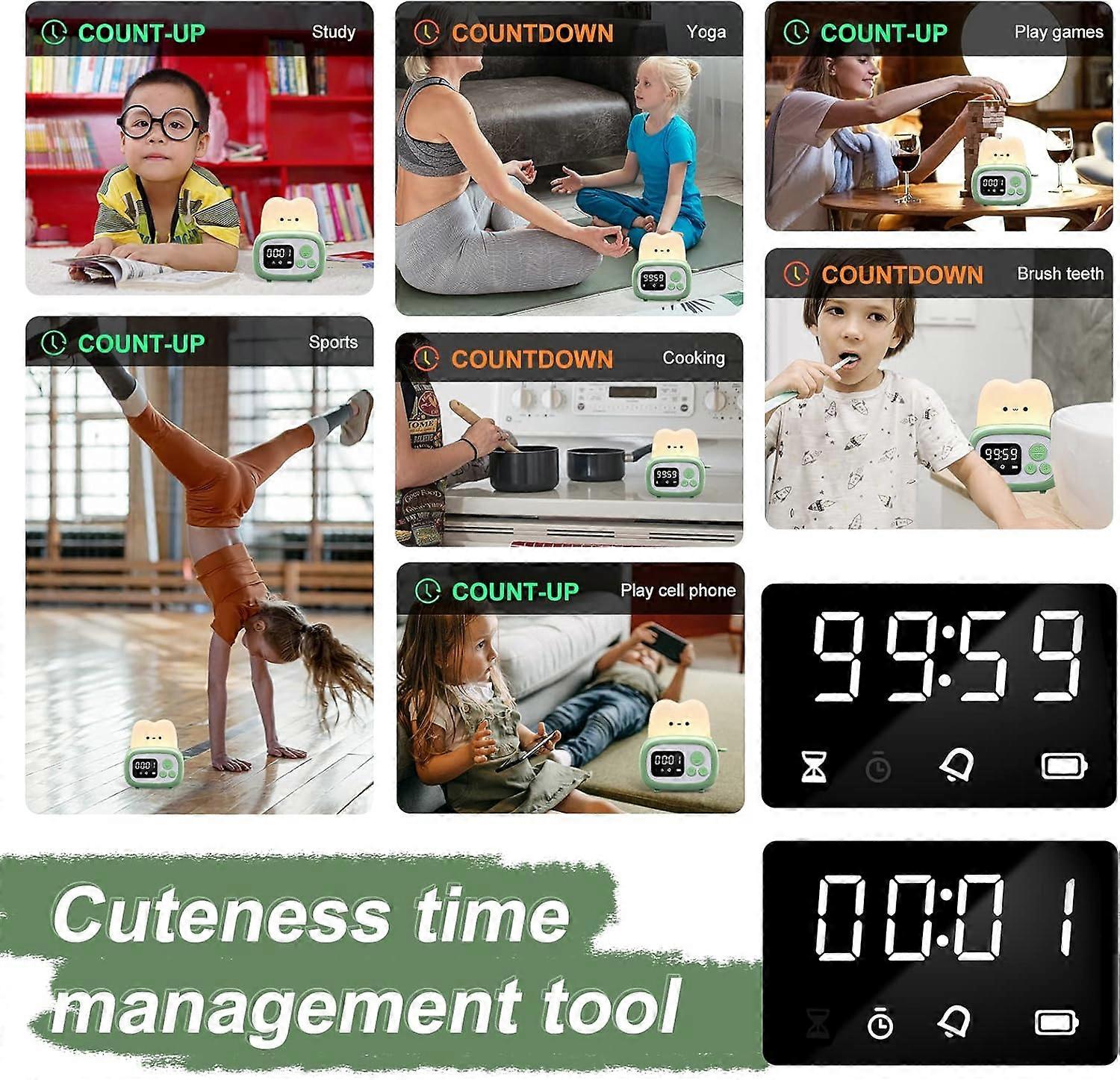 Small Timer Clock Toaster Lamp, Cute Night Light with Time Management ...