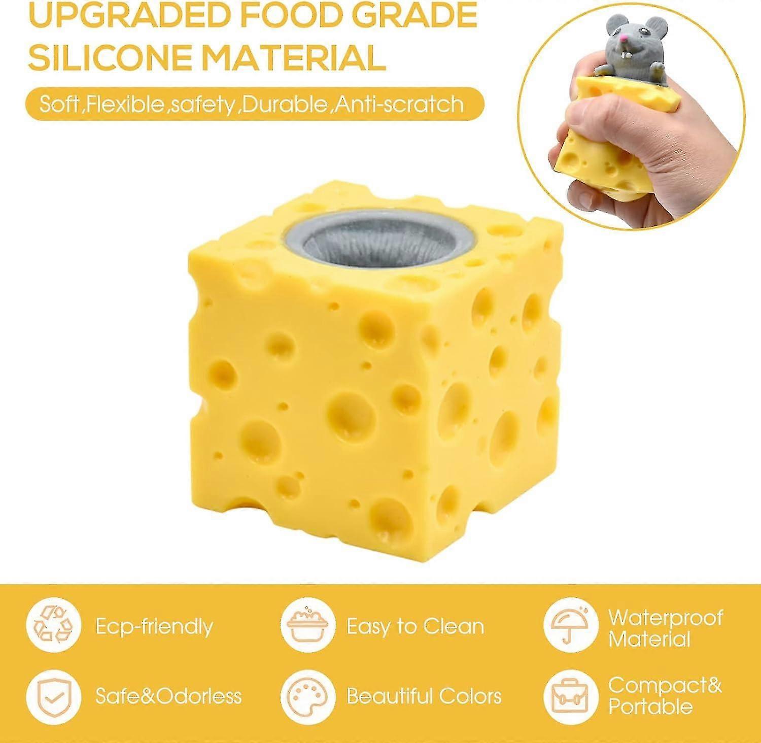 3 Pack Fidget Sensory Toys, Squeeze Toys, Cheese, Decompression, Mouse ...