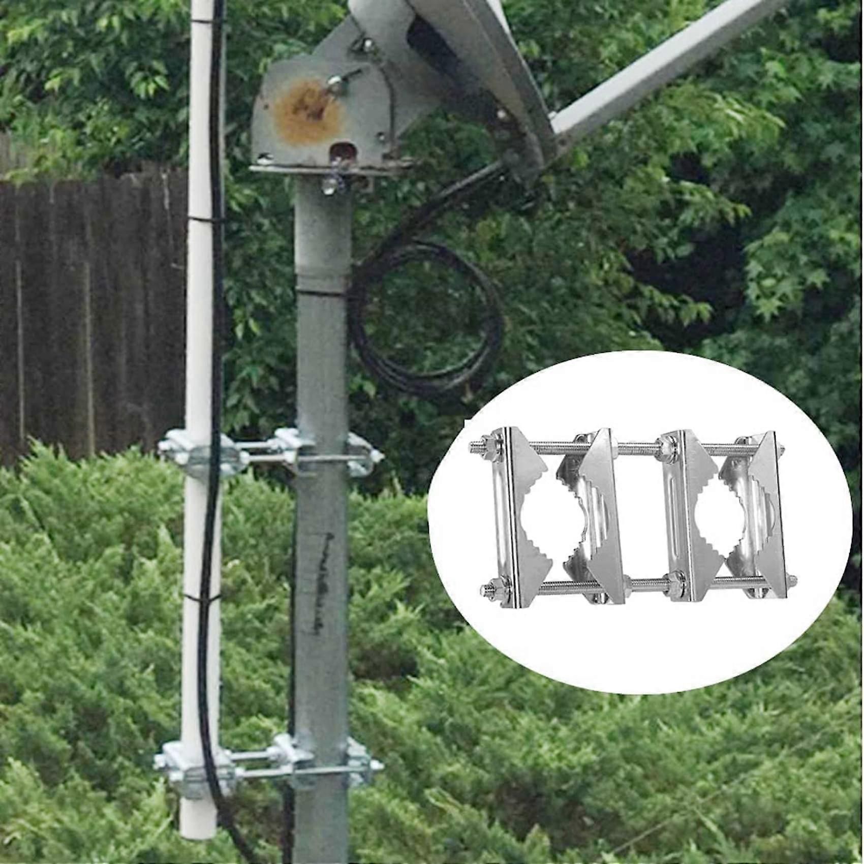 2 PCS Double Antenna Mast Clamp V Jaw Block with Bolts Mast to Mast ...