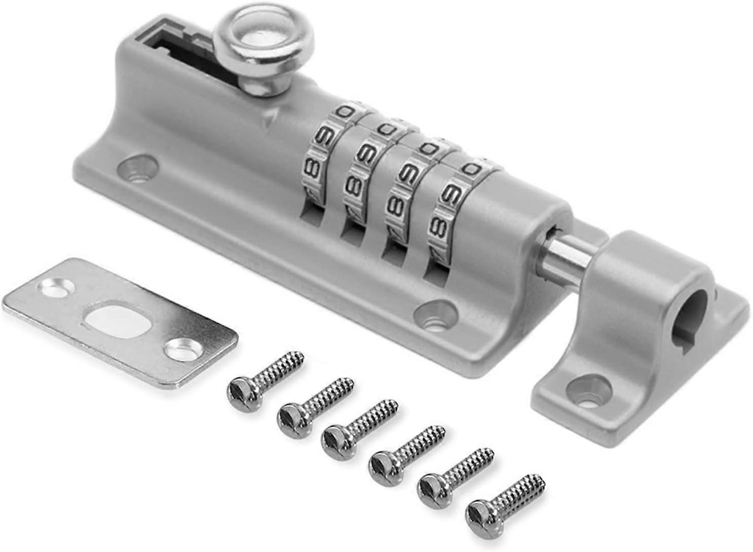 Combination Locking Bolt, 4 Digit Slide Door Bolt Code Lock, Zinc Alloy ...